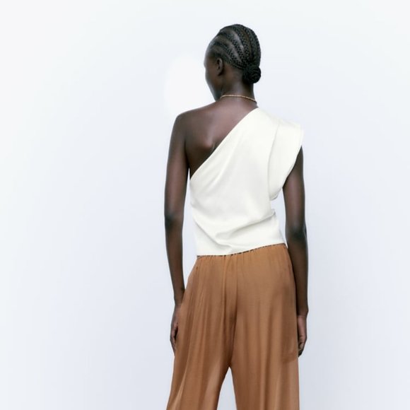 Zara | Tops | Zara Asymmetrical Ruched Top | Poshmark